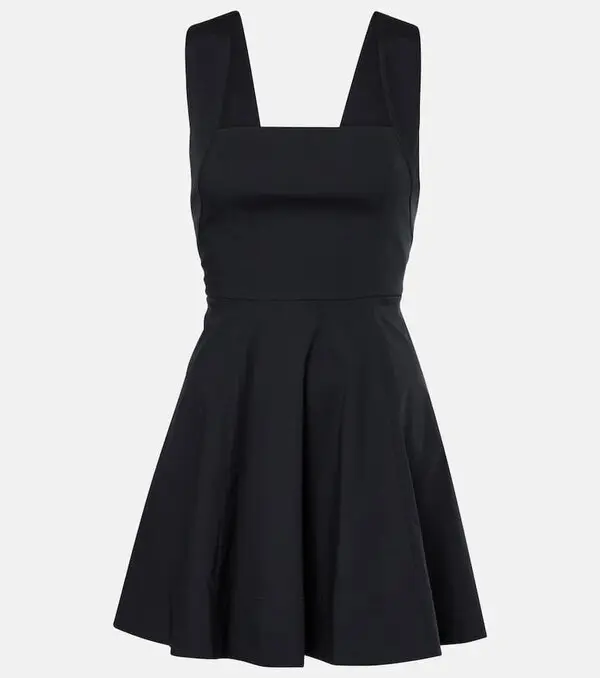 Staud Mini Teresa Cotton Minidress - Black
