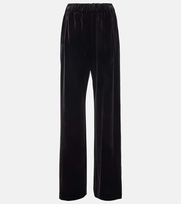 Dolce & Gabbana High-rise Wide-leg Velvet Pants