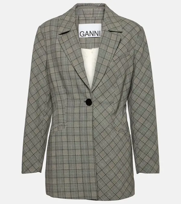 GANNI Checked Blazer