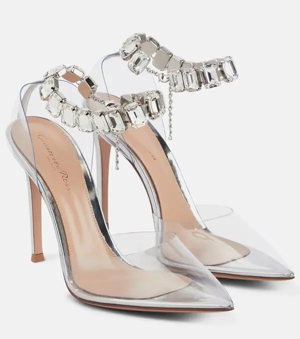 GIANVITO ROSSI Embellished Pvc Pumps - Neutrals