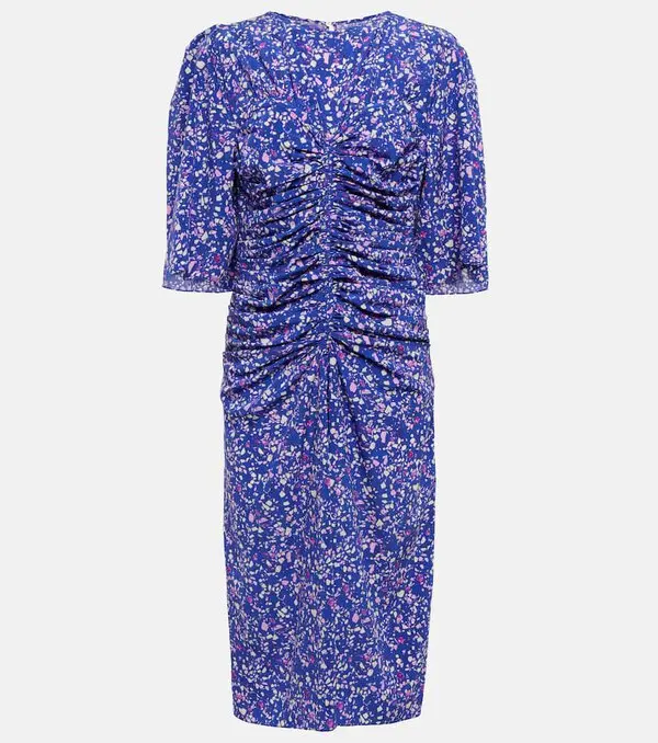 Isabel Marant Lurner Silk-blend Midi Dress - Blue