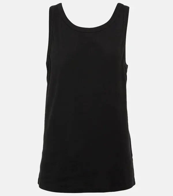 THE ROW Frankie Cotton Jersey Tank Top - Black