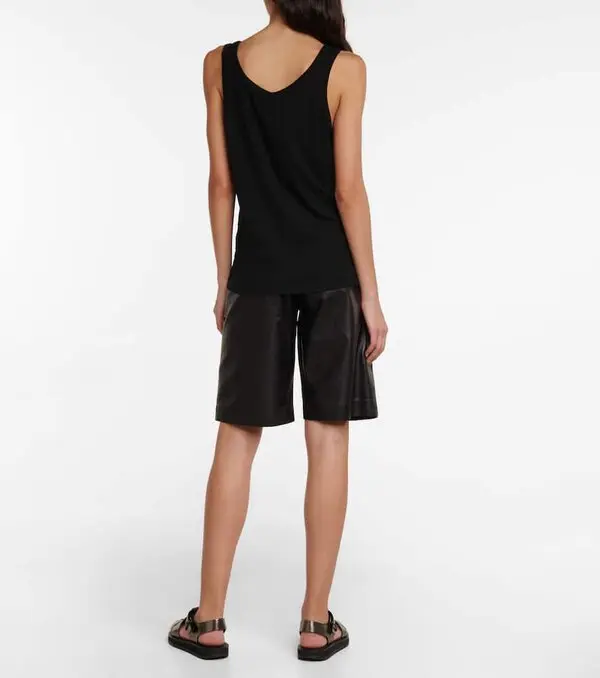 THE ROW Frankie Cotton Jersey Tank Top - Black