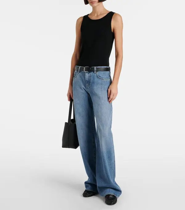 THE ROW Frankie Cotton Jersey Tank Top - Black
