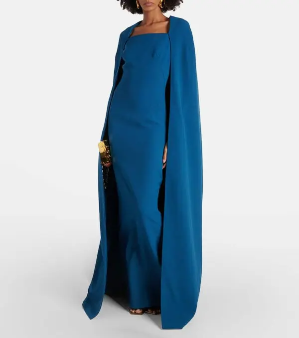 Safiyaa Cinza Caped Gown