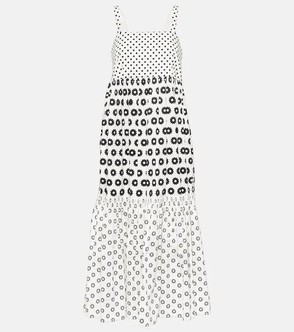 Tory Burch Printed Cotton-blend Midi Dress - Multicoloured