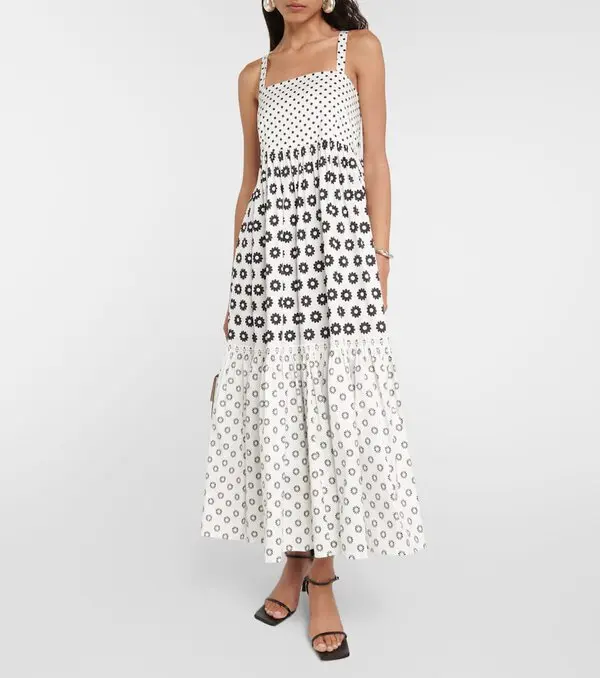 Tory Burch Printed Cotton-blend Midi Dress