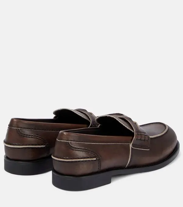 Miu Miu Embellished Leather Loafers
