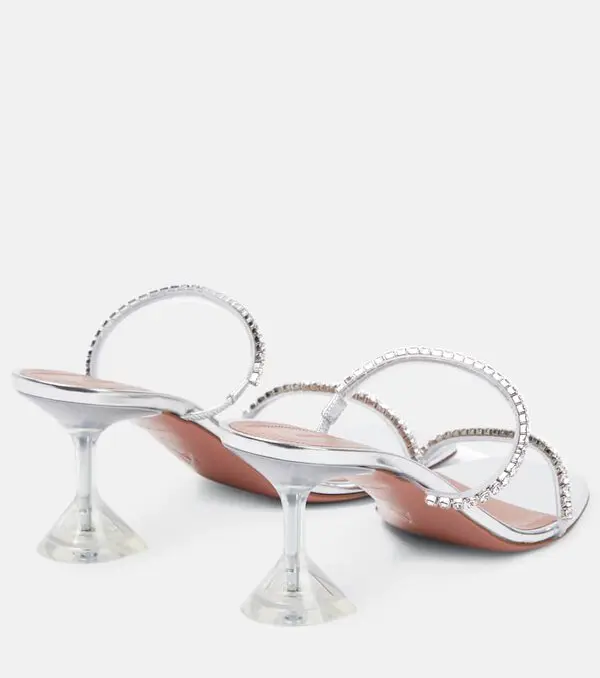Amina Muaddi Gilda Embellished Pvc Mules
