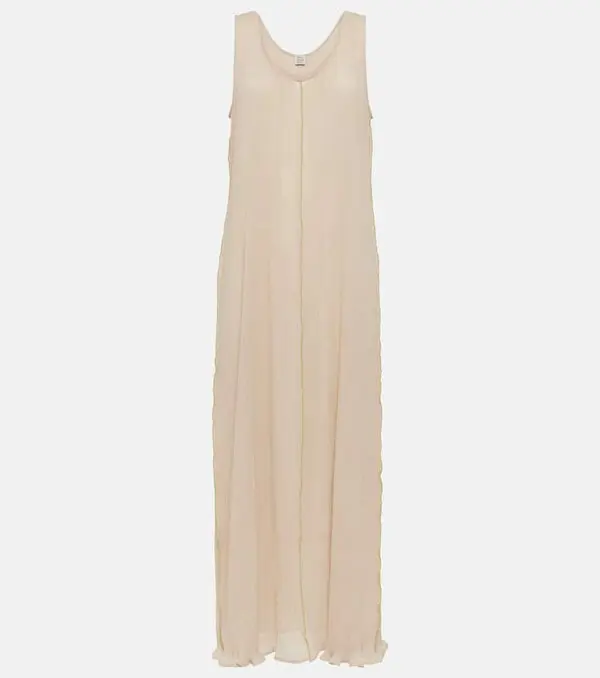 TOTEME Plisse Maxi Dress - Beige