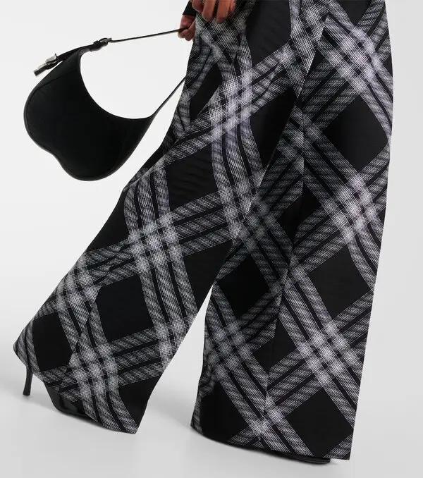 Burberry Checked Wool Wide-leg Pants