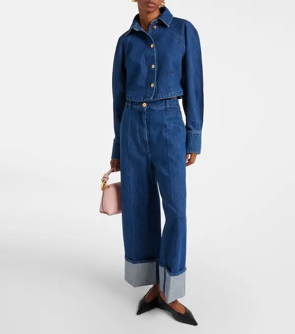 PATOU Cropped Wide-leg Jeans