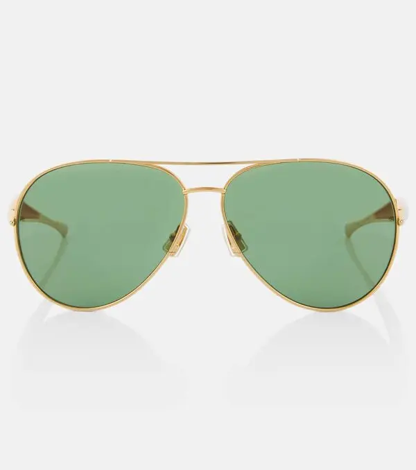Bottega Veneta Sardine Aviator Sunglasses - Gold