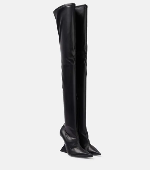 Attico Cheope Over-the-knee Leather Boots - Black