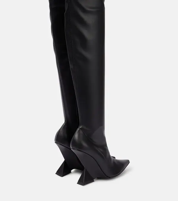 Attico Cheope Over-the-knee Leather Boots - Black