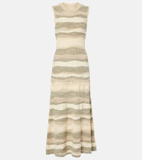 Ulla Johnson Gaia Cotton-blend Midi Dress - Multicoloured