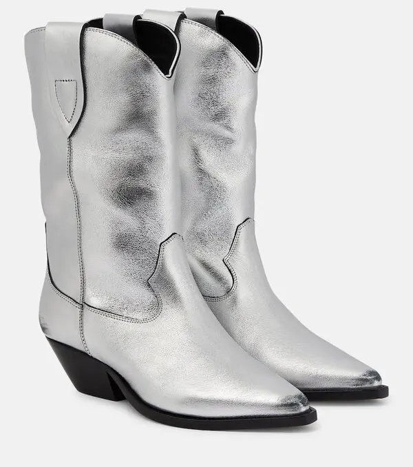 Isabel Marant Étoile Duerto Metallic Leather Cowboy Boots