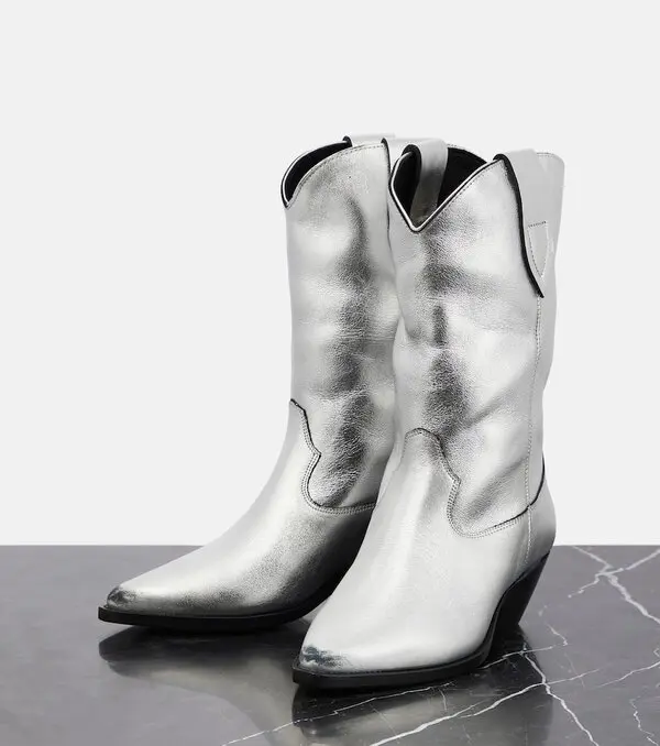 Isabel Marant Étoile Duerto Metallic Leather Cowboy Boots