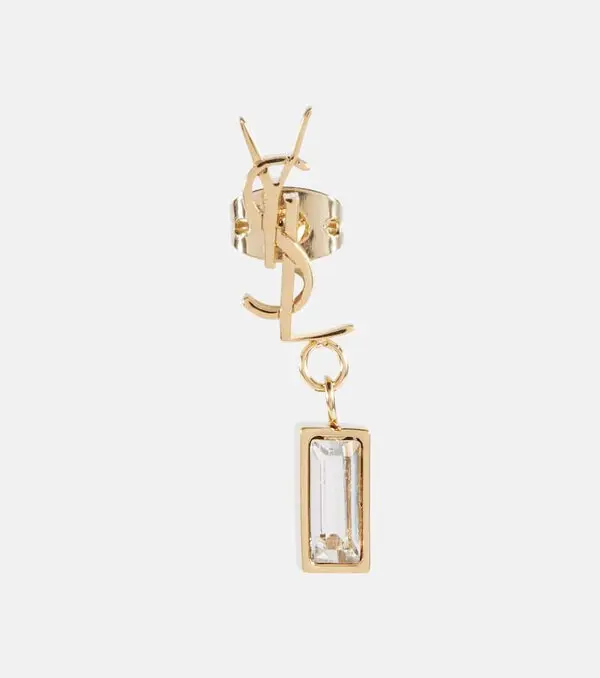 Saint Laurent Rhinestone-embellished Earring - Gold