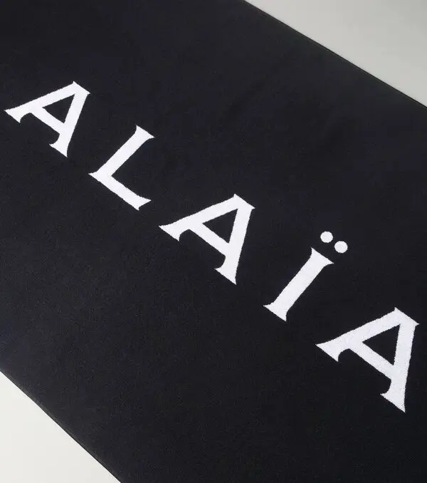 Alaïa Logo Jacquard Cotton Beach Towel