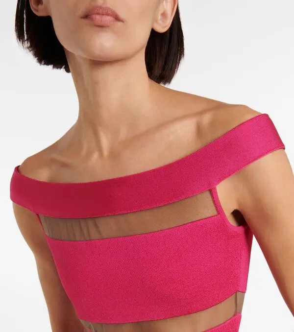 Balmain Off-shoulder Mini Dress