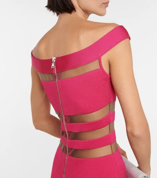 Balmain Off-shoulder Mini Dress