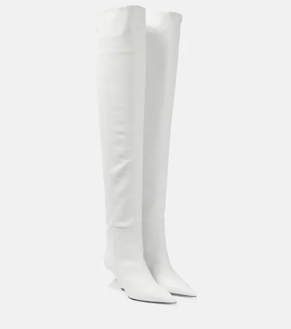 Attico Cheope Leather Over-the-knee Boots - White