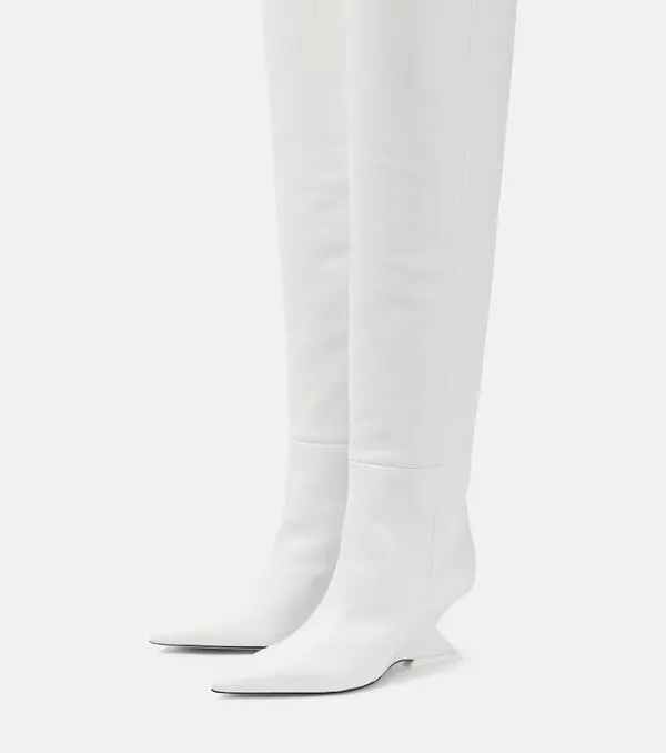 Attico Cheope Leather Over-the-knee Boots - White