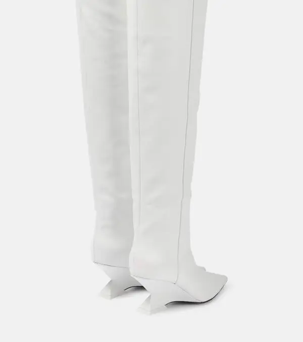 Attico Cheope Leather Over-the-knee Boots - White