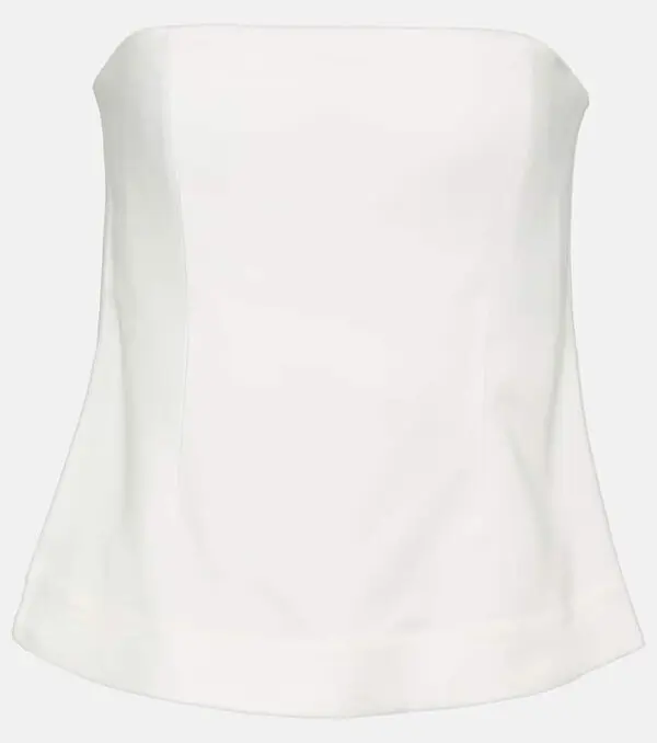 Co Strapless Crepe Top - White