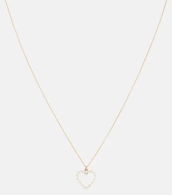 Sophie Bille Brahe Pearl Heart 14kt Gold Pendant Necklace - Multicoloured