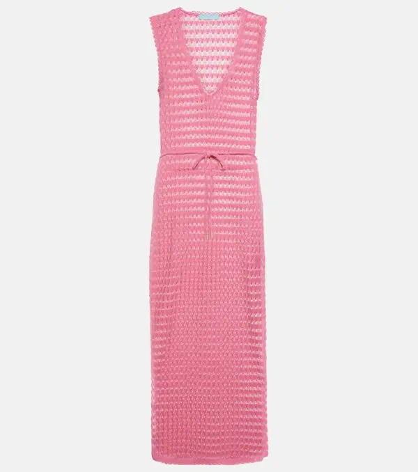 Melissa Odabash Annabel Open-knit Midi Dress - Pink