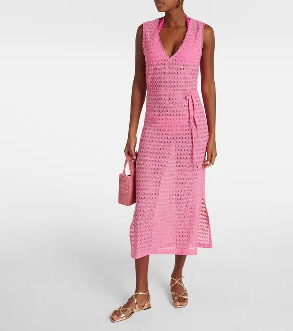 Melissa Odabash Annabel Open-knit Midi Dress