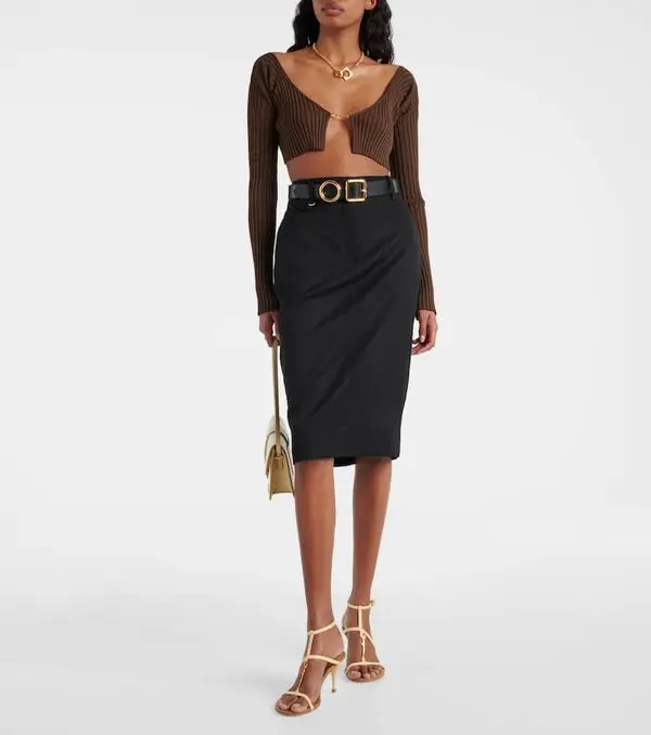 Jacquemus La Jupe Bari Virgin Wool Midi Skirt