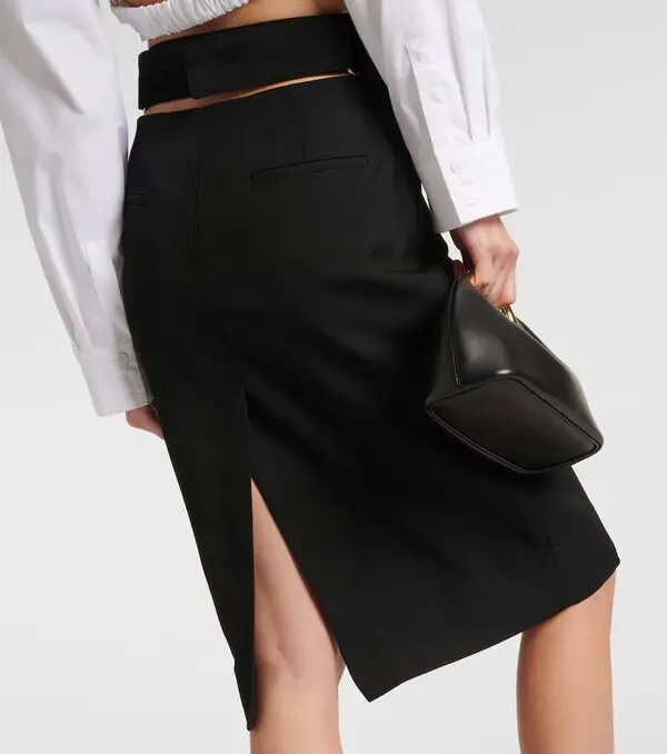 Jacquemus La Jupe Bari Virgin Wool Midi Skirt