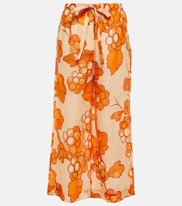 Etro Printed Ramie Trousers