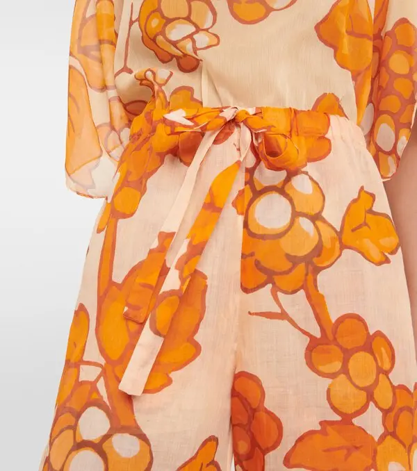 Etro Printed Ramie Trousers