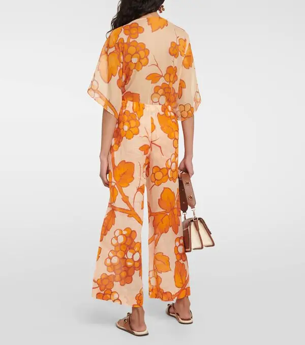 Etro Printed Ramie Trousers