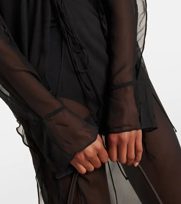 Christopher Esber Ruffled Silk Midi Dress