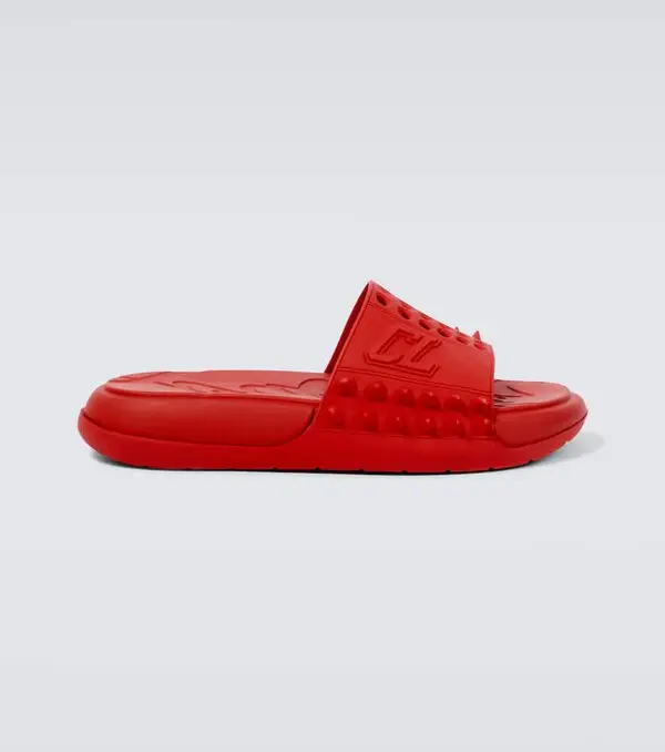 CHRISTIAN LOUBOUTIN Take It Easy Embellished Rubber Slides