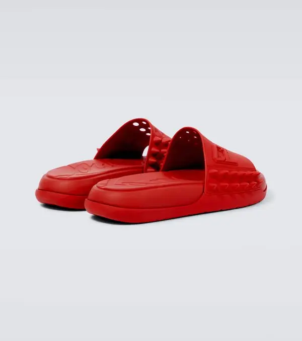 CHRISTIAN LOUBOUTIN Take It Easy Embellished Rubber Slides