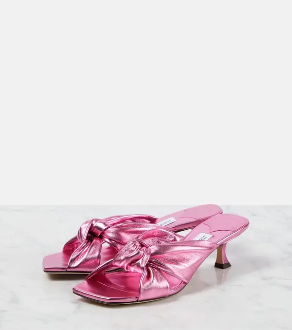 JIMMY CHOO Metallic Leather Mules