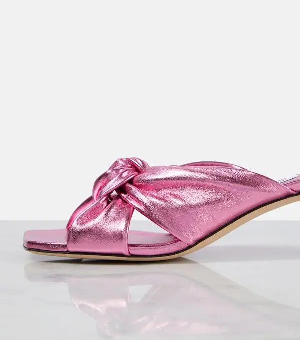 JIMMY CHOO Metallic Leather Mules