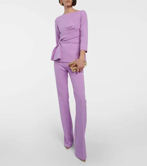 Safiyaa Alexa High-rise Flared Crepe Pants - Purple