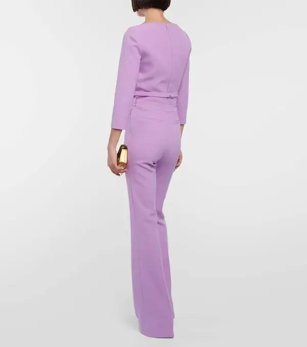 Safiyaa Alexa High-rise Flared Crepe Pants - Purple