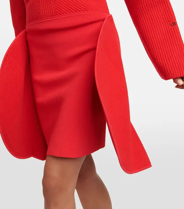 Victoria Beckham Paneled Jersey Miniskirt