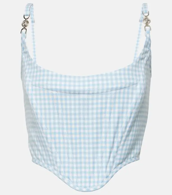 Versace Medusa '95 Gingham Bustier - Blue