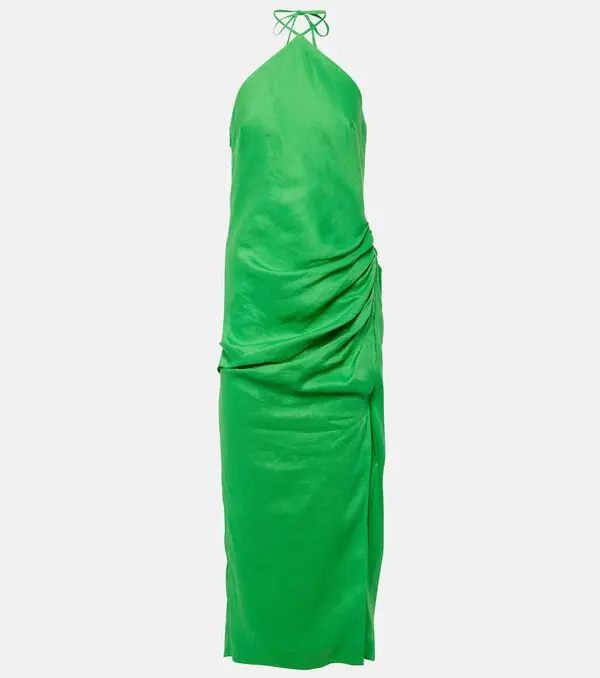Simkhai Hansel Halterneck Linen Midi Dress