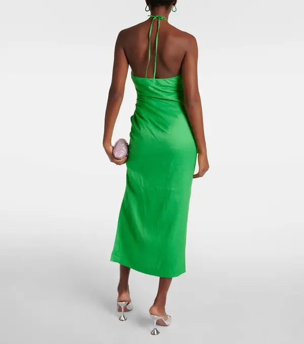Simkhai Hansel Halterneck Linen Midi Dress