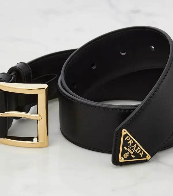 Prada Logo Leather Belt